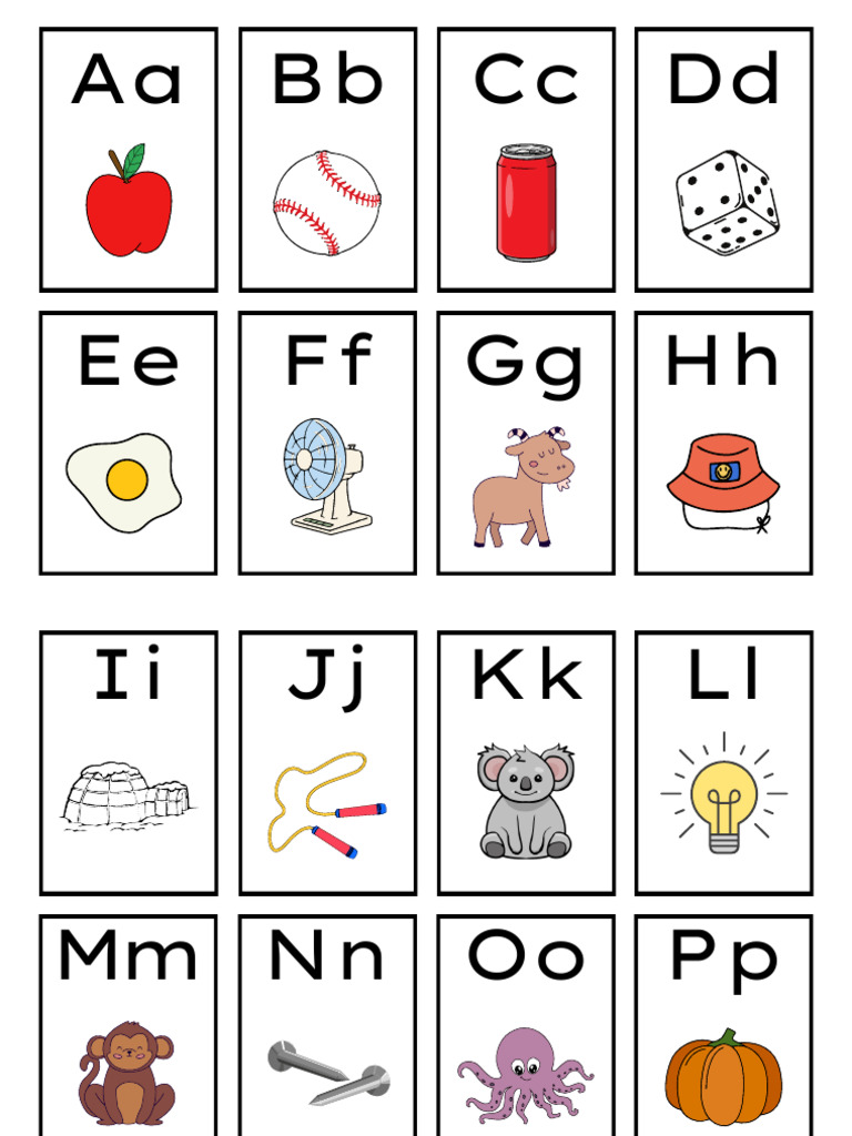 Colorful Alphabet Letter Printable Flashcards | PDF
