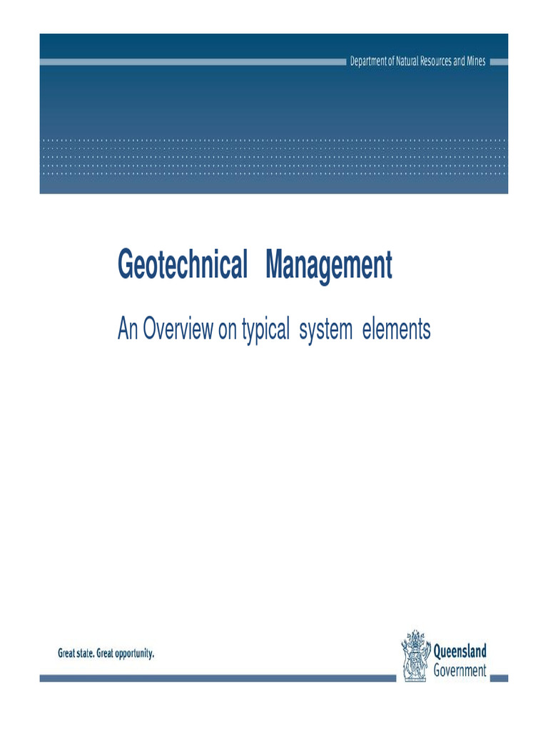 Geotechnical Management Overview for Open Cuts | PDF | Geotechnical ...