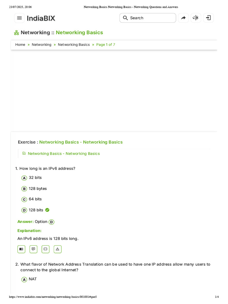 Networking Basics Questions & Answers | PDF | Computer Networking ...
