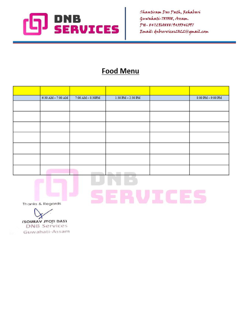 Food Menu | PDF