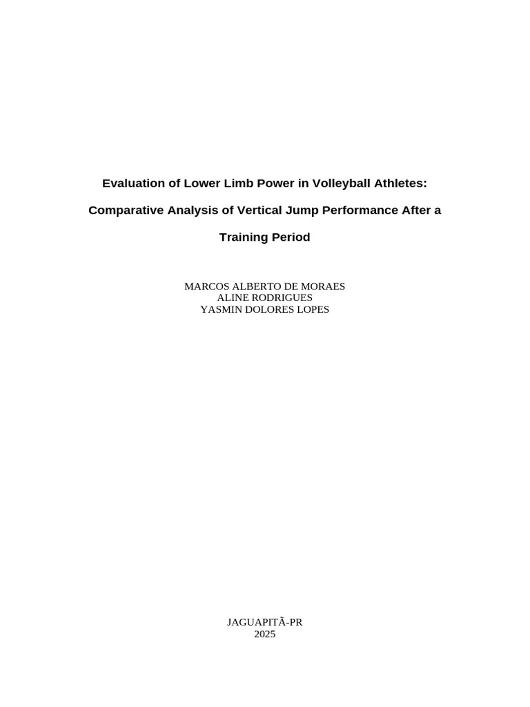 Vertical Jump Improvement in Volleyball Athletes | PDF | Effect Size ...