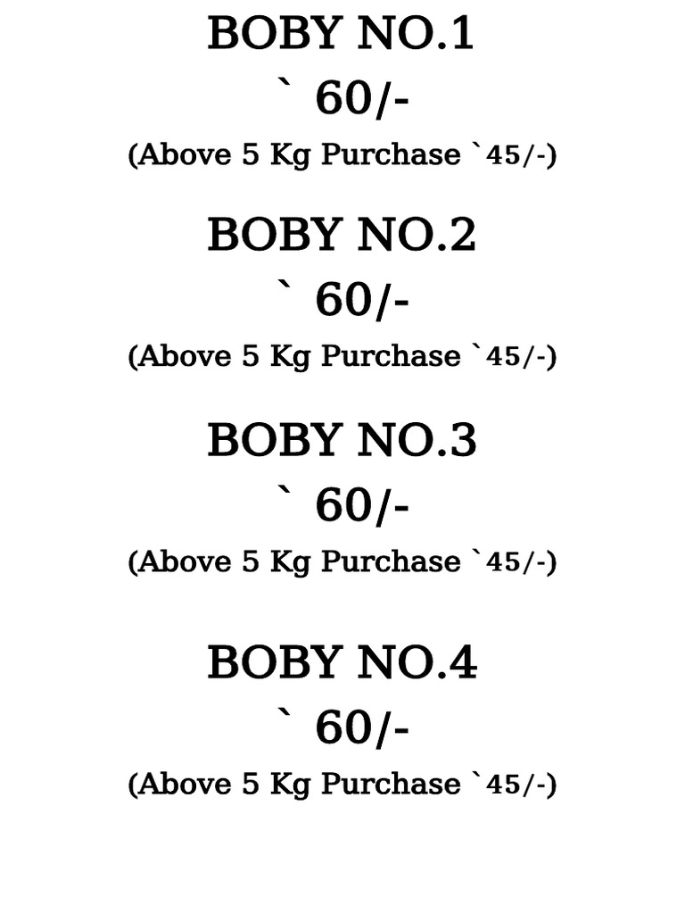 Boby No | PDF