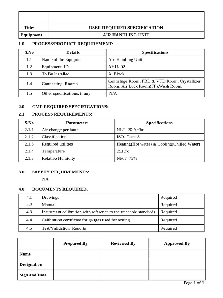 Air Handling Unit URS | PDF