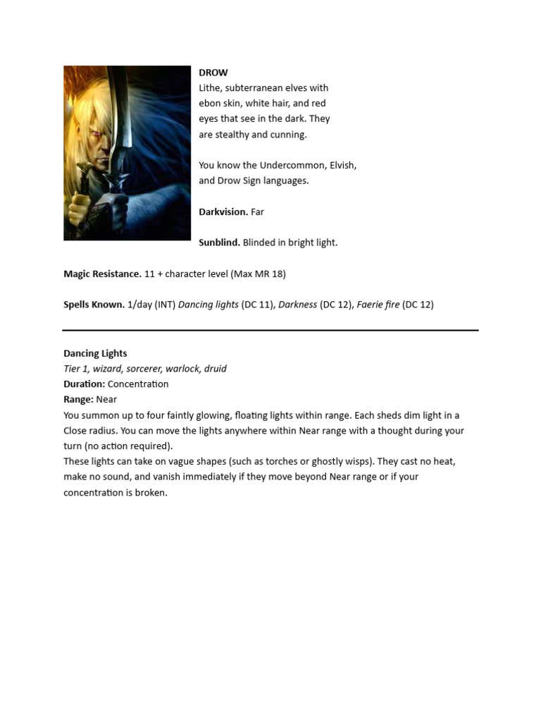 Drow: Stealthy Subterranean Elves | PDF