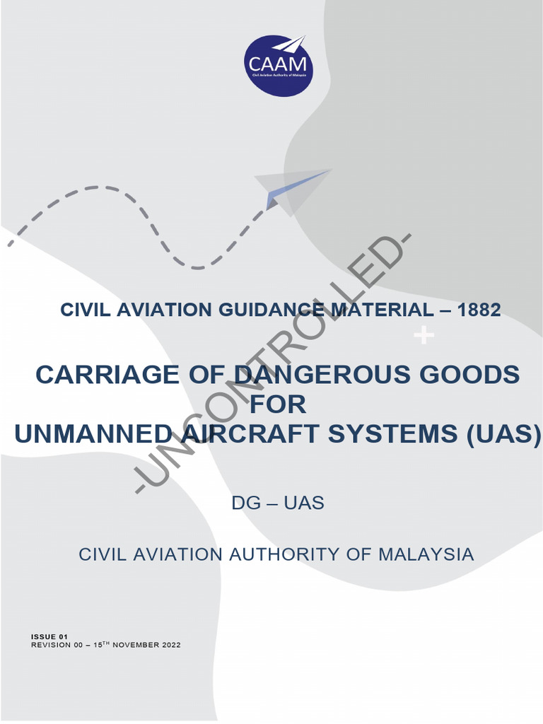 UAS Dangerous Goods Carriage Guidelines | PDF | Dangerous Goods | Safety