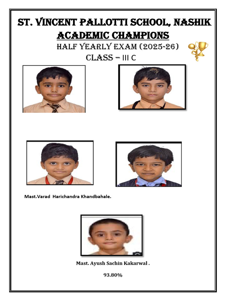 St. Vincent Pallotti School Class III C Results | PDF
