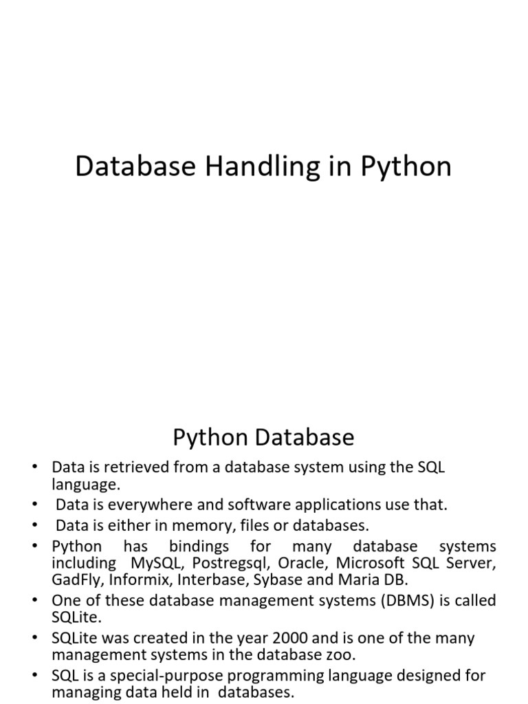 13-Database Handling in Python-2 | PDF | Databases | Computing