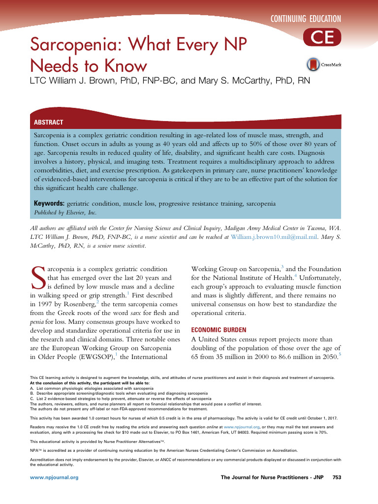 Sarc Open I A Manuscript Sept 2015 | PDF | Skeletal Muscle | Medical ...