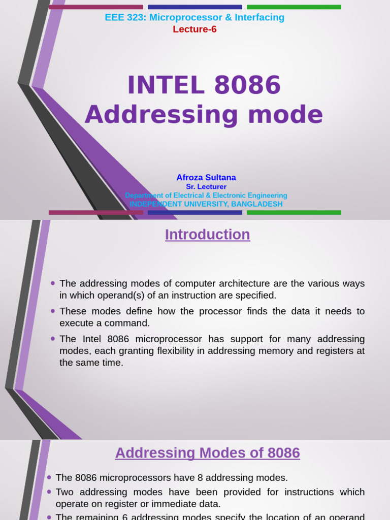Lecture-6 Addressing Modes | PDF | Computer Architecture | Digital Electronics