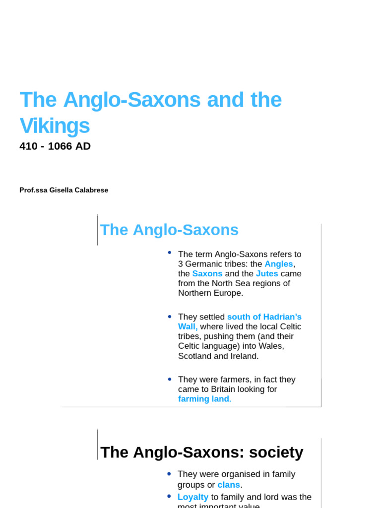 The Anglo Saxons | PDF | Anglo Saxons | English Language