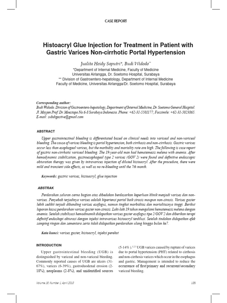 Histoacryl Glue Injection For Treatment 9357dc4b | PDF | Cirrhosis ...