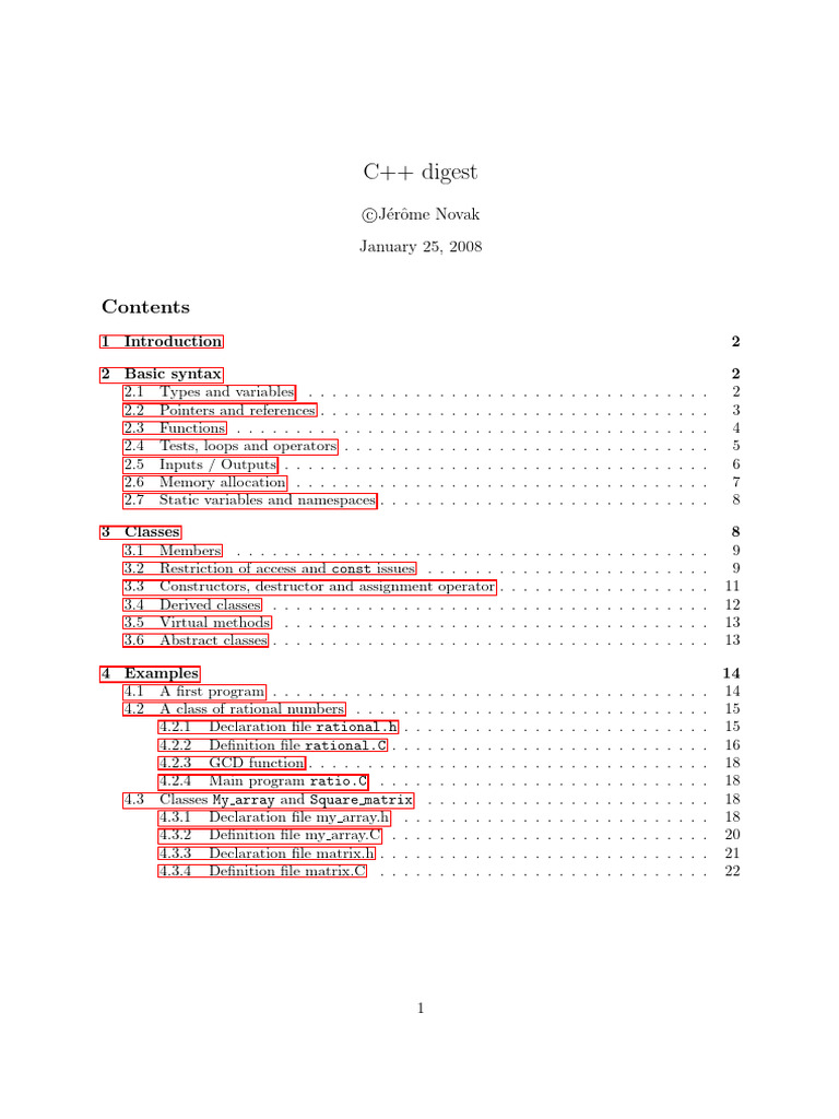 CPP Digest | PDF | Parameter (Computer Programming) | Pointer (Computer Programming)