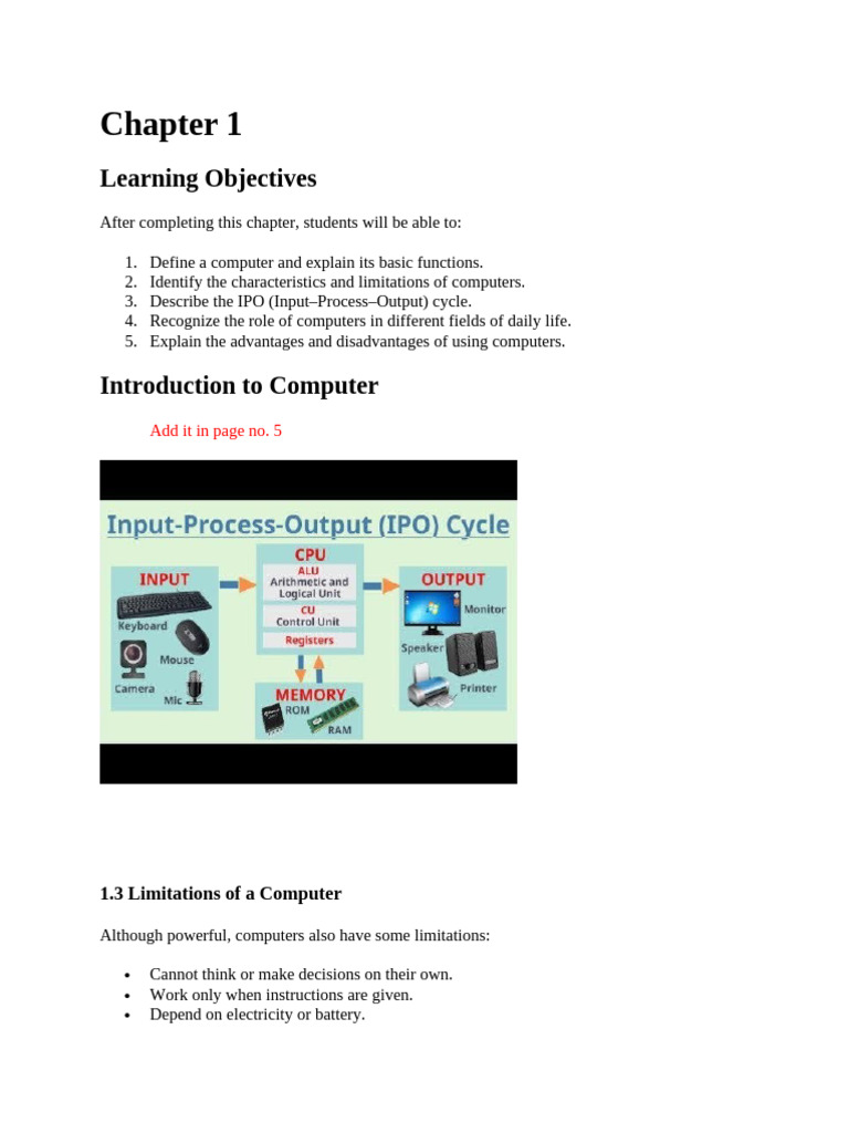 Chapter 1 Class 6 | PDF