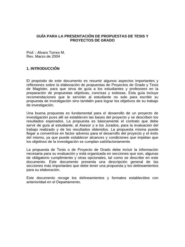 Guia Propuesta Tesis | PDF | Planificación | Conocimiento
