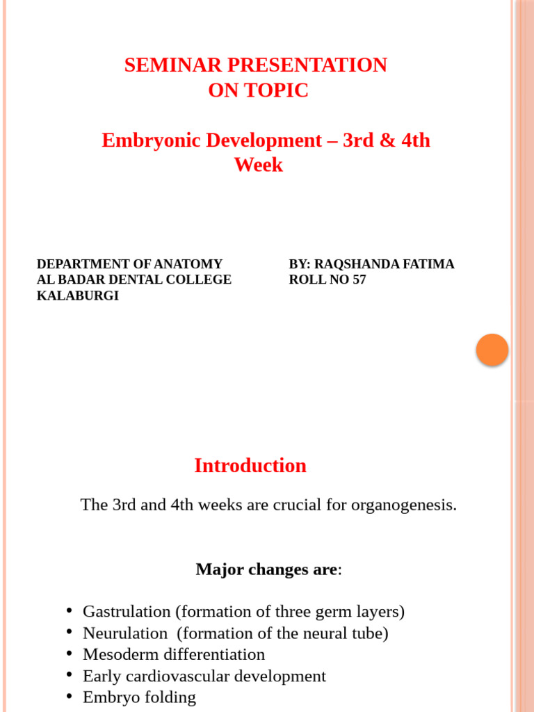 3rd 4th Week Development | PDF | Anatomy | Developmental Biology