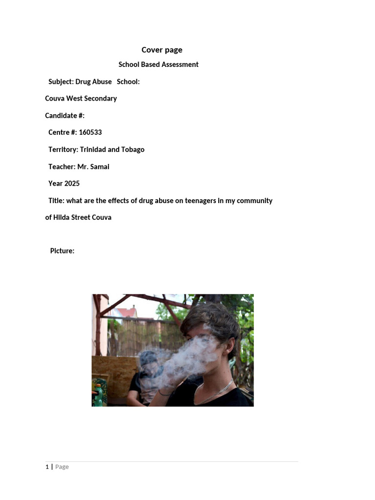 Social Studies Sba Sample | PDF | Adolescence | Questionnaire