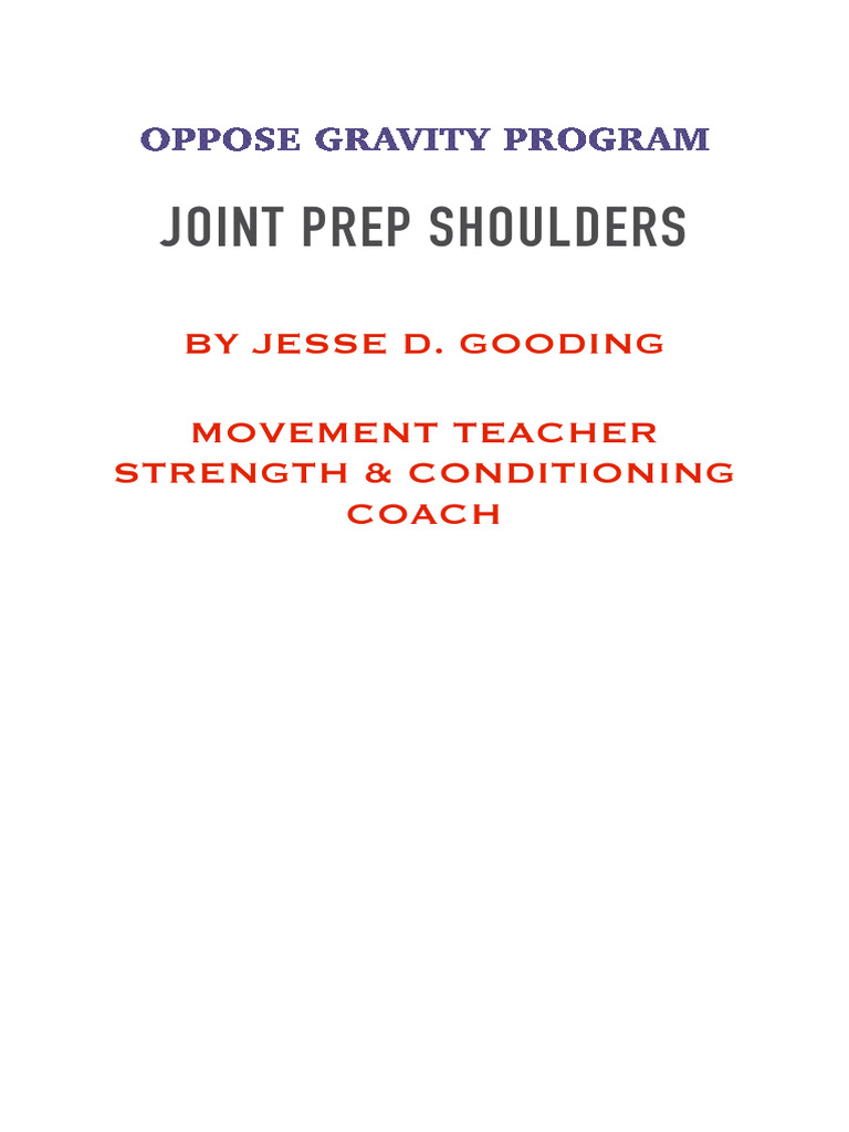 Joint Prep Shoulders v1.1 | PDF | Anatomical Terms Of Motion | Shoulder
