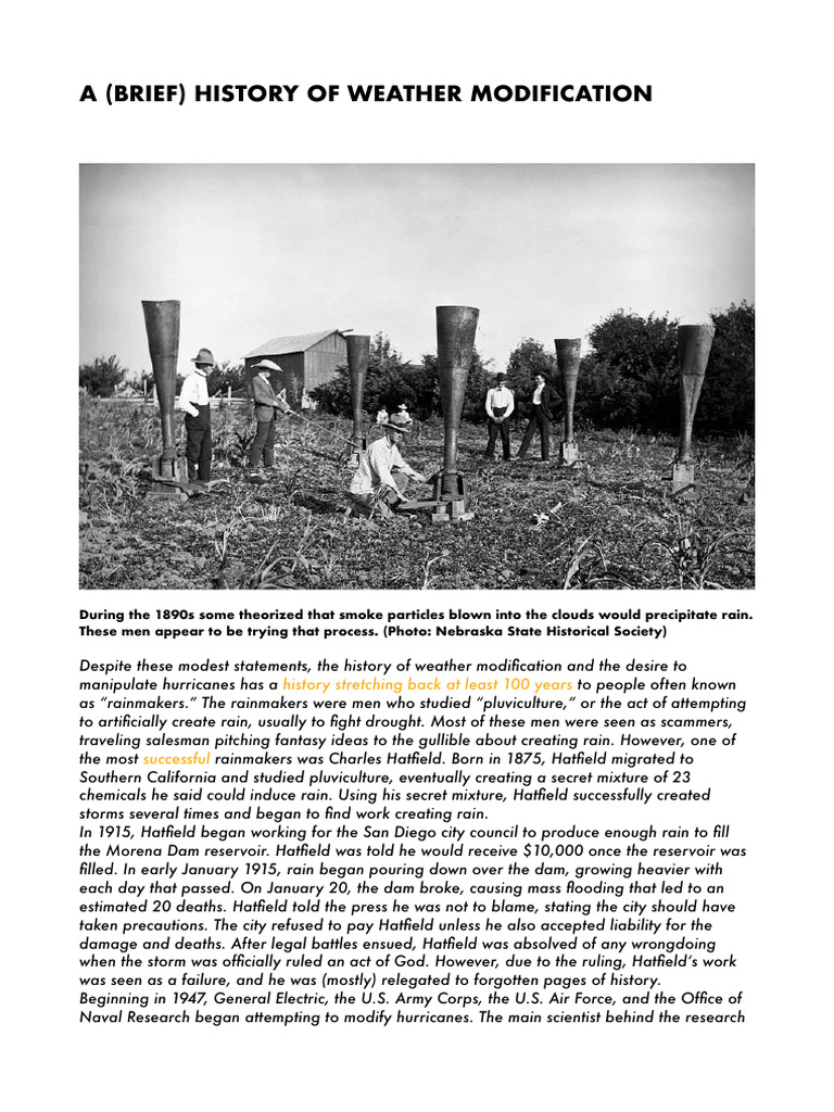 History of Weather Modification Techniques | PDF | Meteorology ...