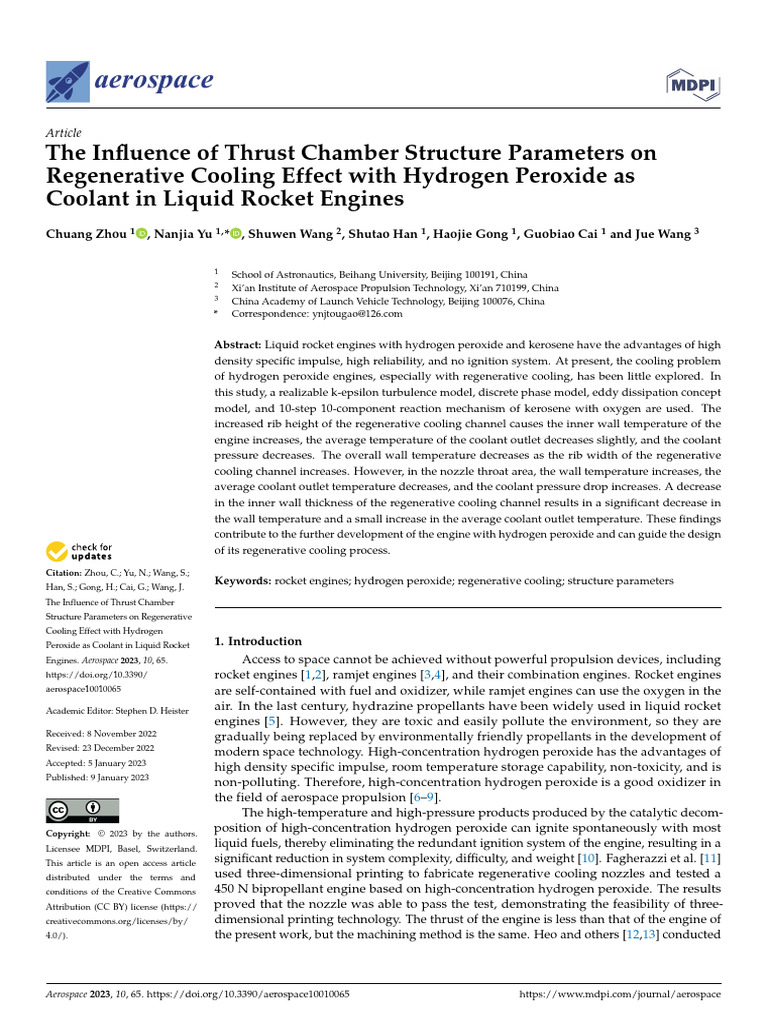 Thrust Chamber Design for Rocket Cooling | PDF | Rocket Engine | Combustion