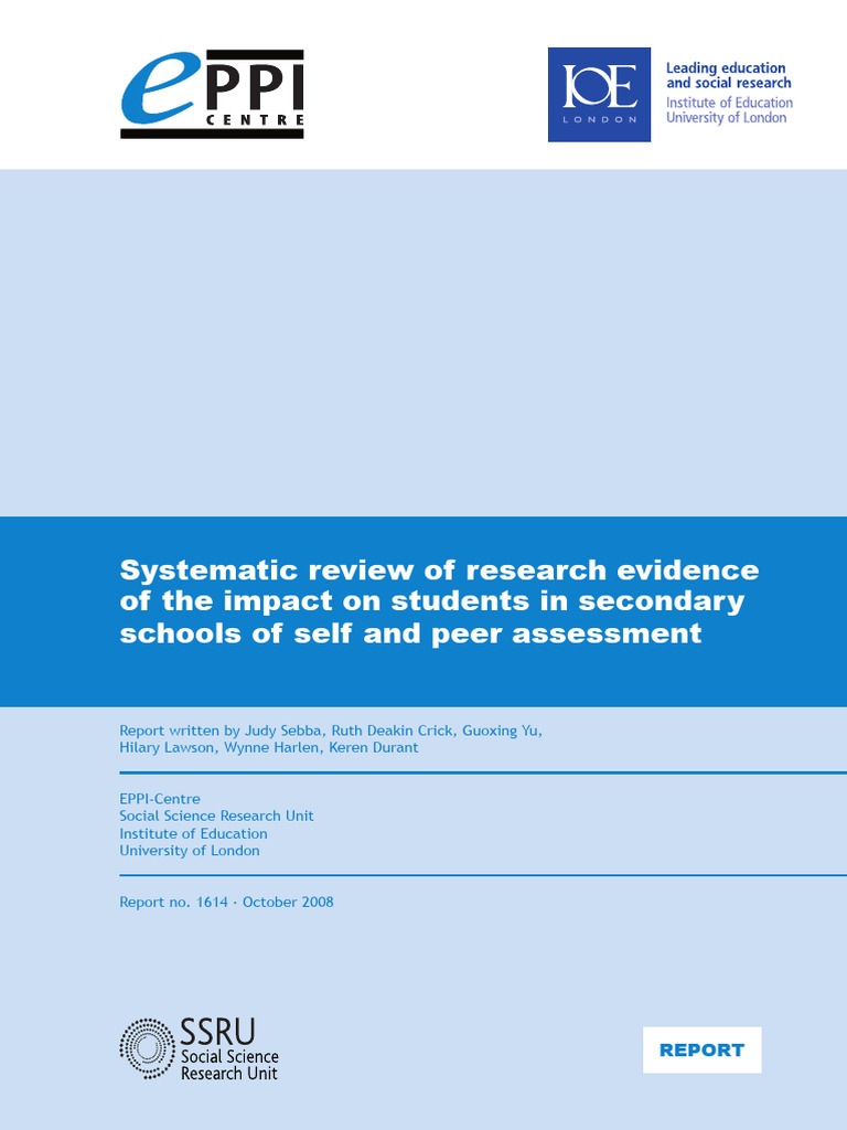 Impact of Self and Peer Assessment in Schools | PDF | Educational ...