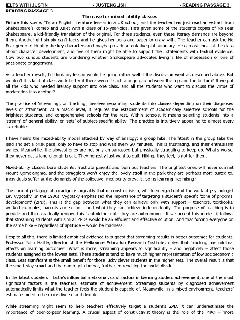 The Case for Mixed-Ability Classes | PDF | Constructivism (Philosophy ...