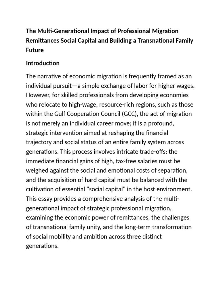 Impact of Migration on Family Wealth | PDF | Human Migration | Remittance