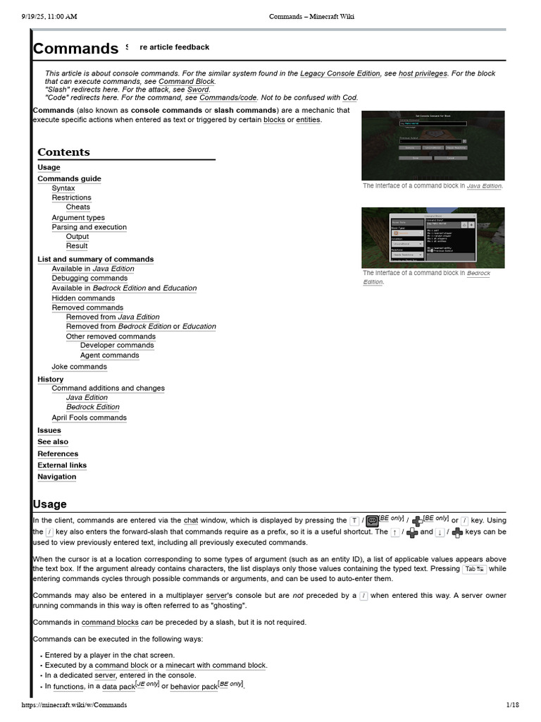 Commands - Minecraft Wiki | PDF | Command Line Interface | Client ...