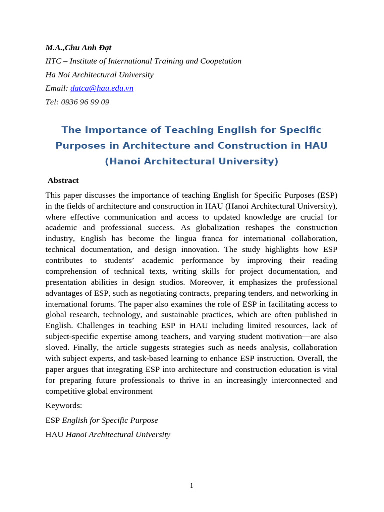 ESP Architecture Construction DAT | PDF | Learning | Teachers