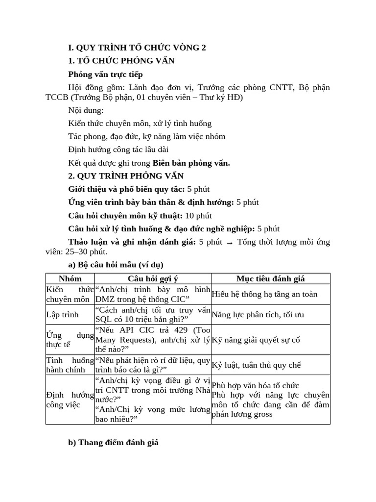 Quy Trình Phỏng Vấn.cntt | PDF