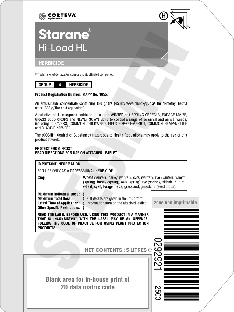 Starane-Hi-Load-label | PDF | Personal Protective Equipment | Wheat