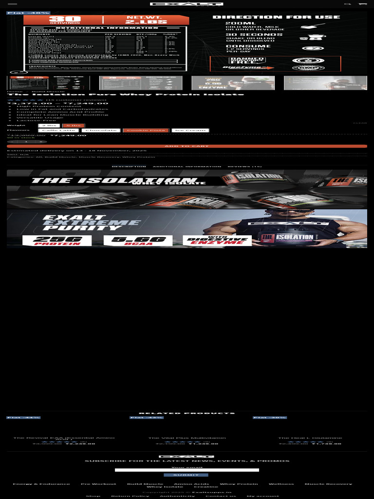 The Isolation Pure Whey Protein Isolate - Exalt Supps | PDF ...