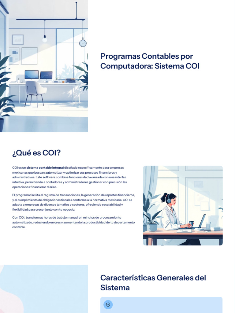 Programas Contables Por Computadora Sistema COI | PDF | Contabilidad | Archivo de computadora