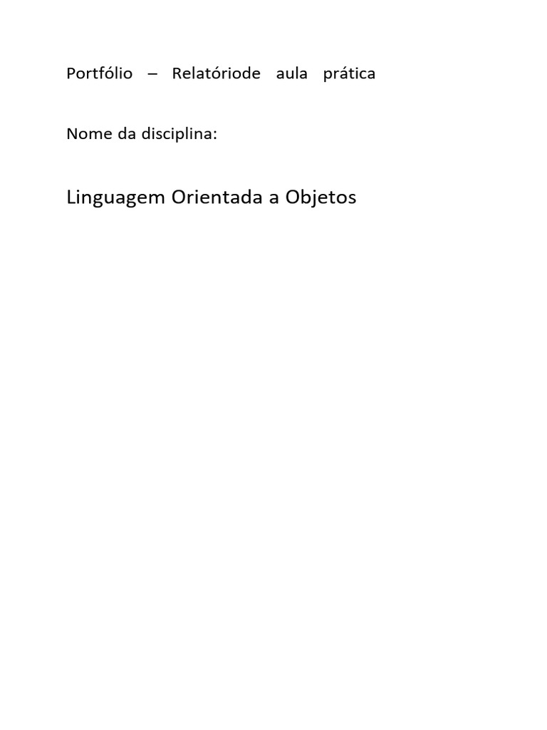 Linguagem Orientada A Objetos | PDF