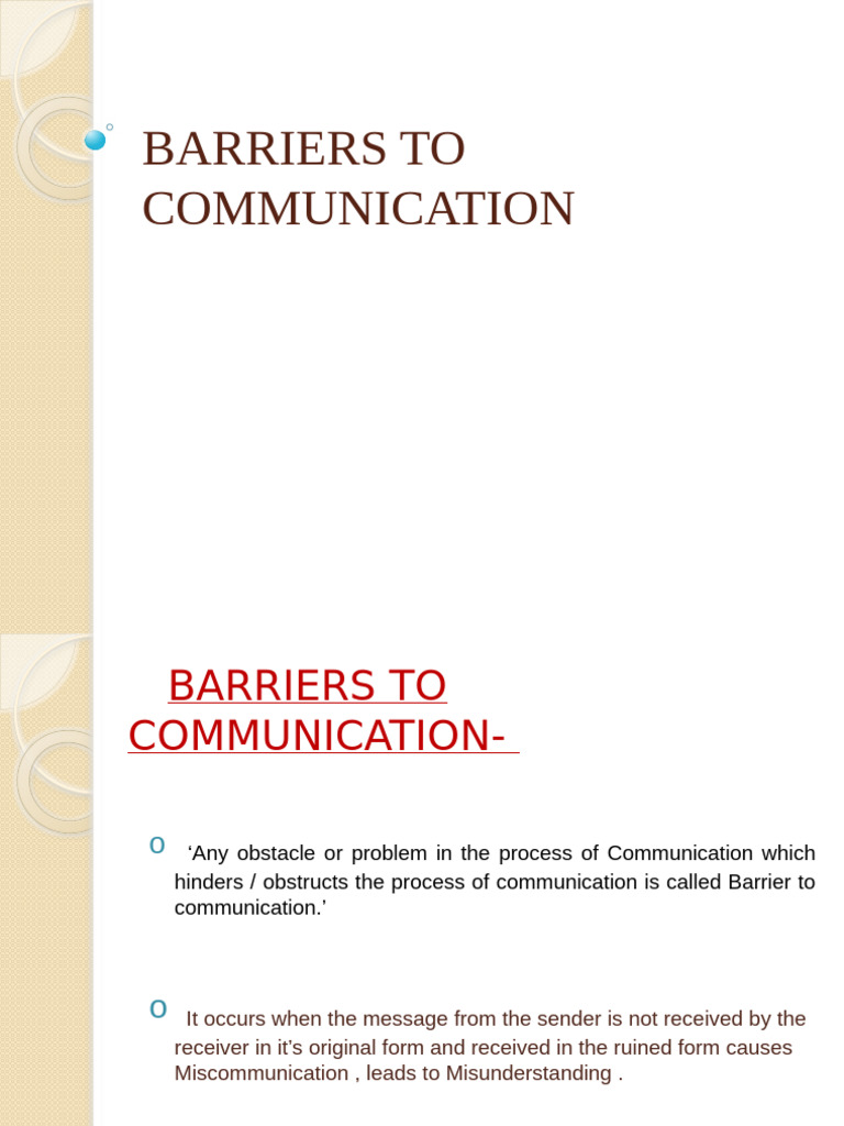 Barriers To Communication 1 | PDF | Semantics | Communication
