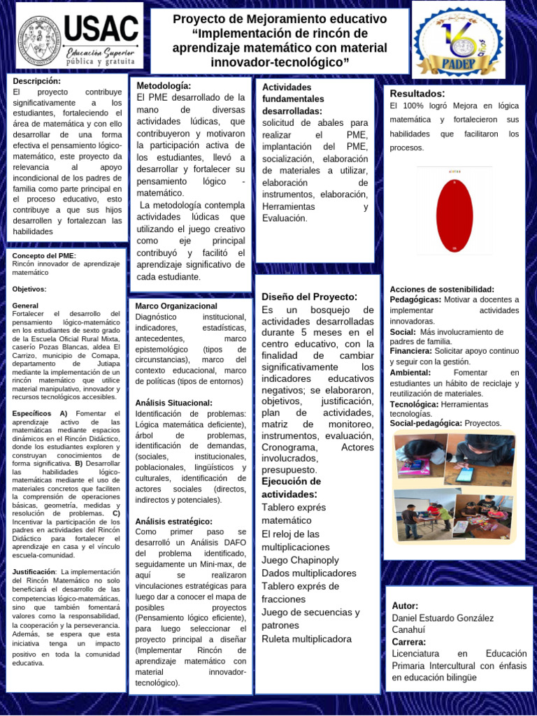 Póster Académico - Daniel Gonzalez MOD | PDF | Aprendizaje | Matemáticas