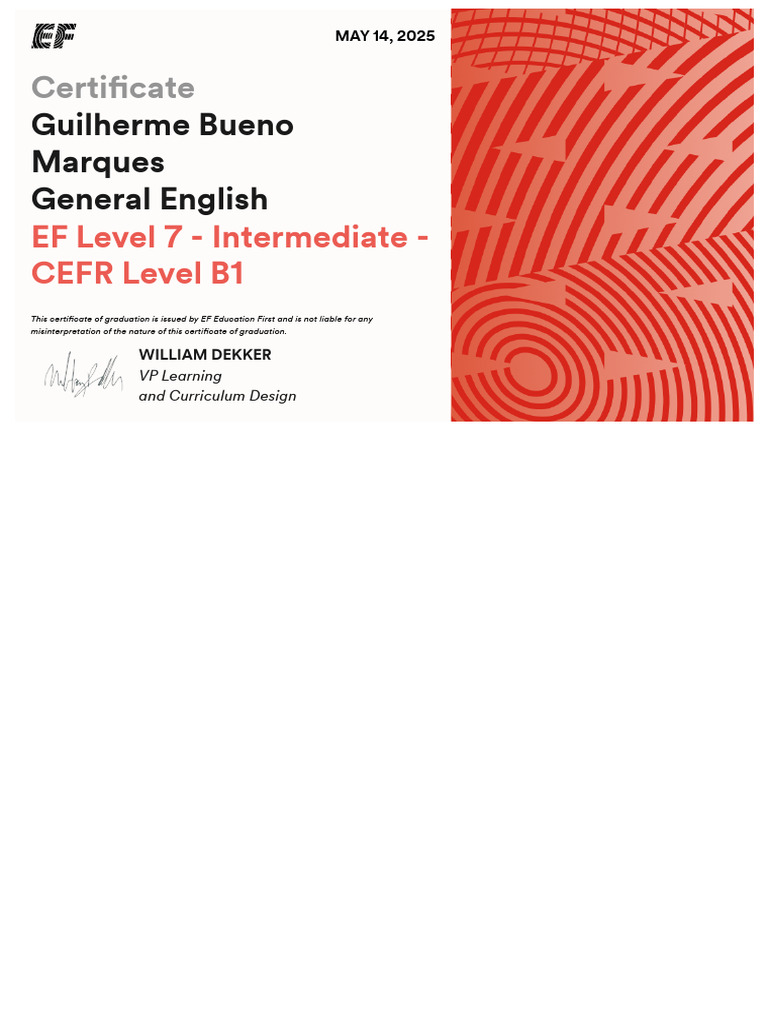 EF Level 7 - Intermediate - CEFR Level B1 | PDF