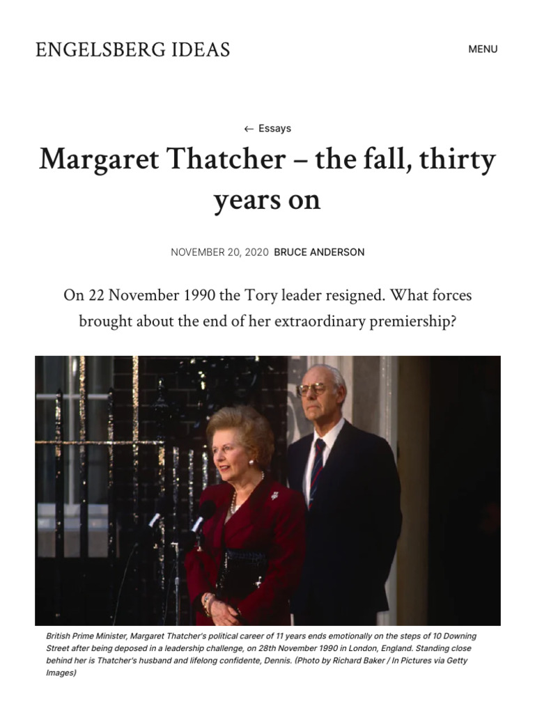 Thatcher's Fall: 30 Years Later Analysis | PDF | Margaret Thatcher ...