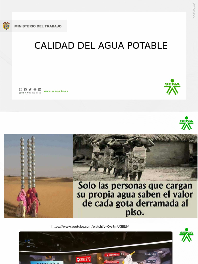 Presentación Calidad Del Agua Potable | PDF | Agua | Agua potable