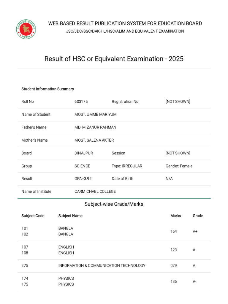 Web Based Result Publication System For Education Board | PDF