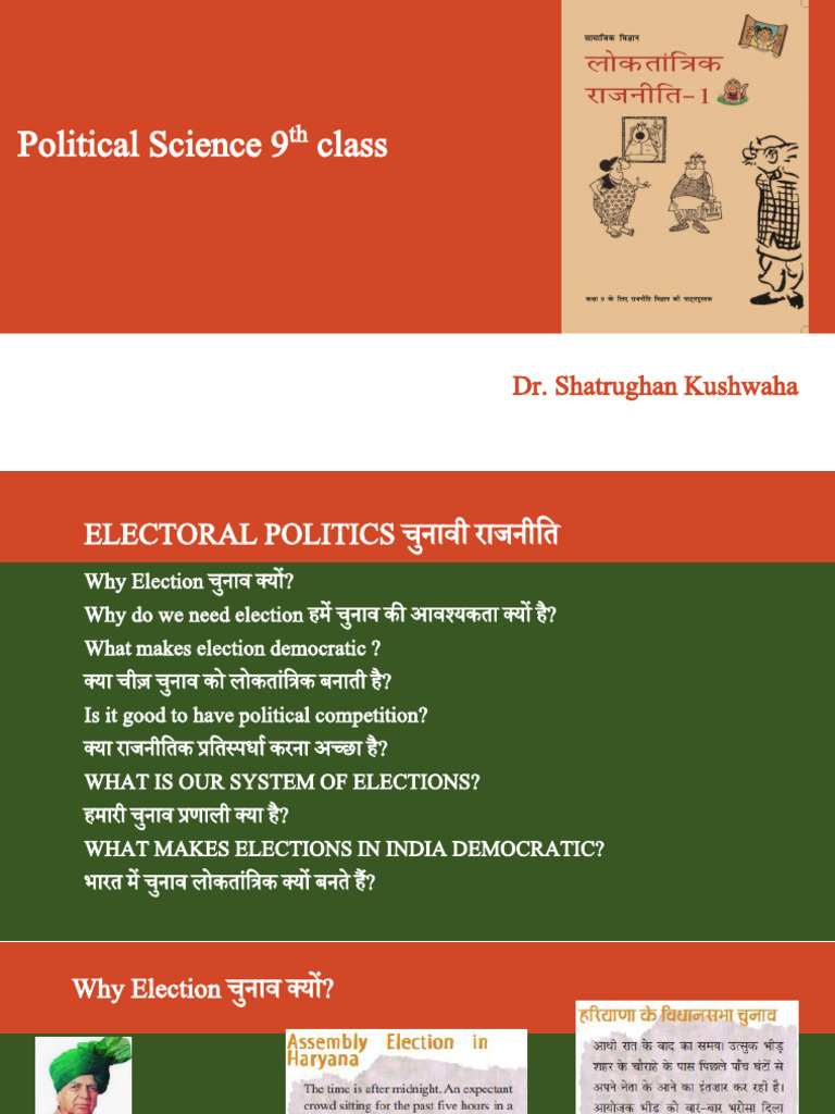 Political Science 9th Class Electoral Politics (6) - 8 | PDF