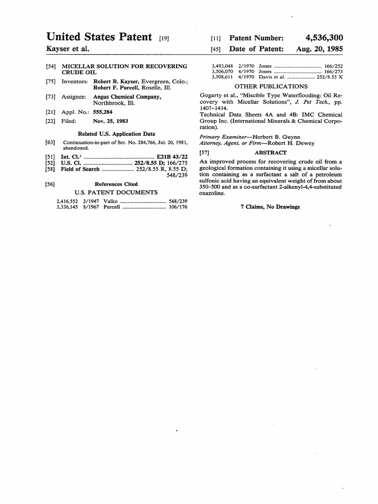 Micellar Solution for Crude Oil Recovery | PDF | Petroleum | Petroleum ...