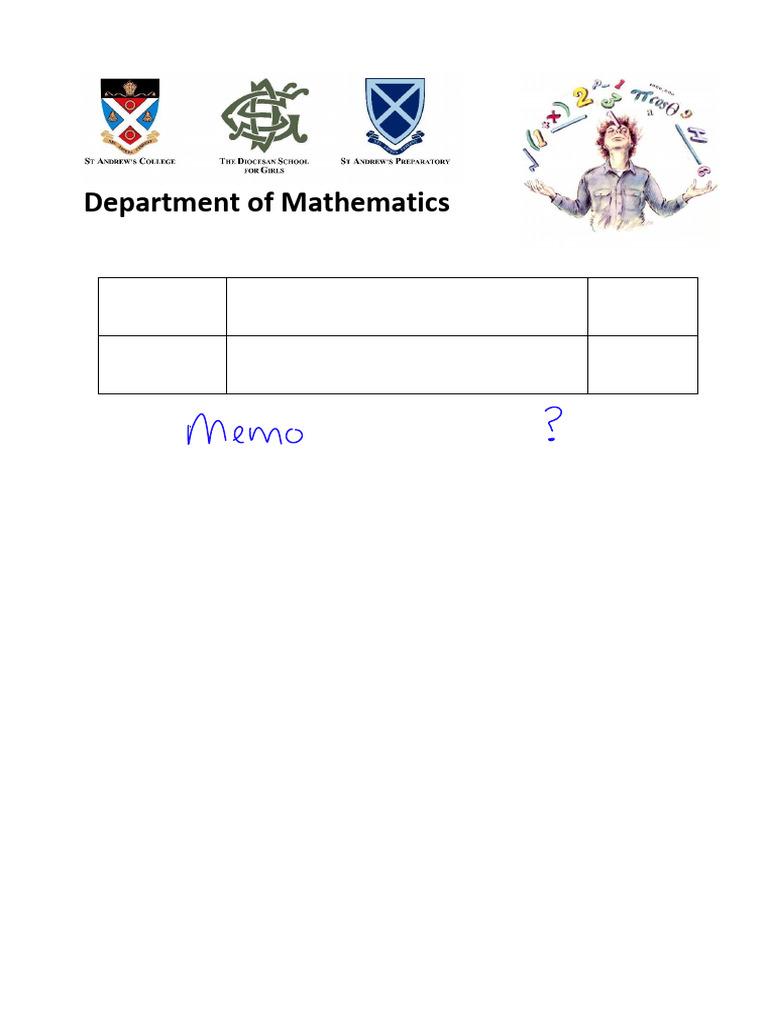 Gr11 Exam 2020 July P2 (Memo) | PDF | Cartesian Coordinate System ...