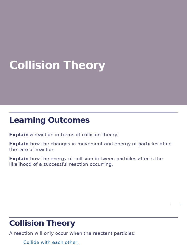 Lesson 2 - Collision Theory and Factors Affecting Rate (1) | PDF ...