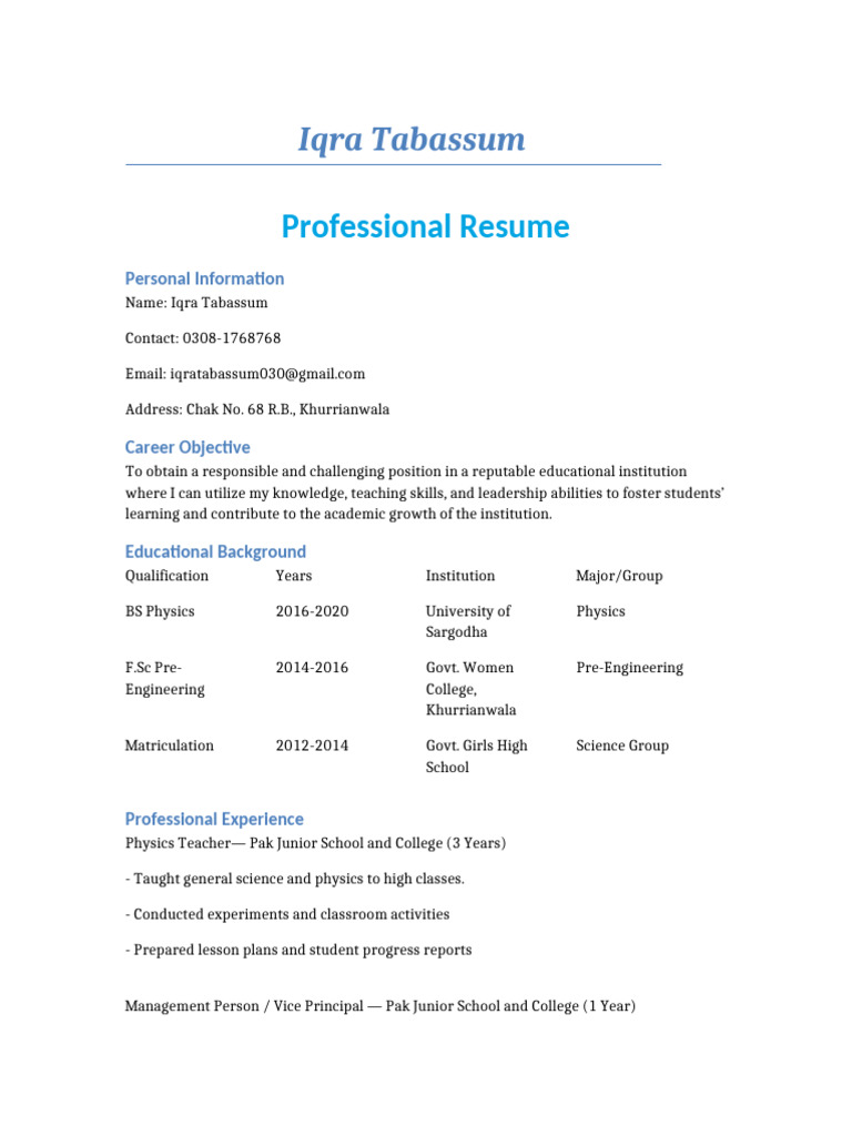 Professional Resume 2025 | PDF