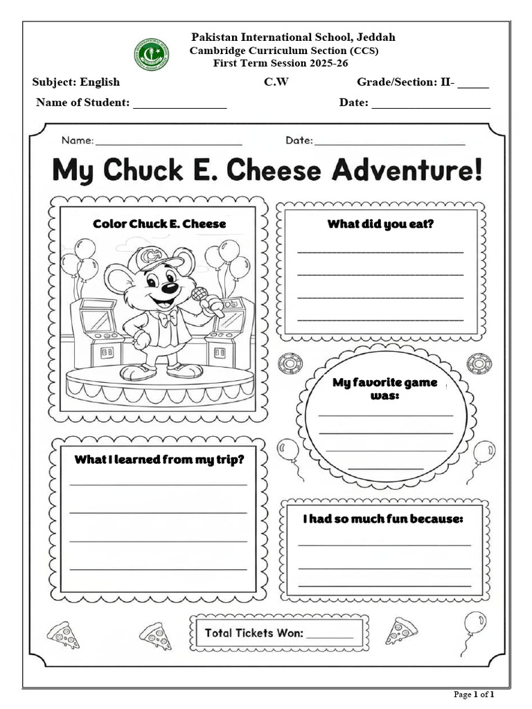 Grade 2 Writing Activity (Field Trip) | PDF
