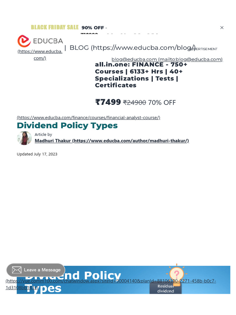 Dividend Policy Types - Types of Dividend Policy With Explanation | PDF ...