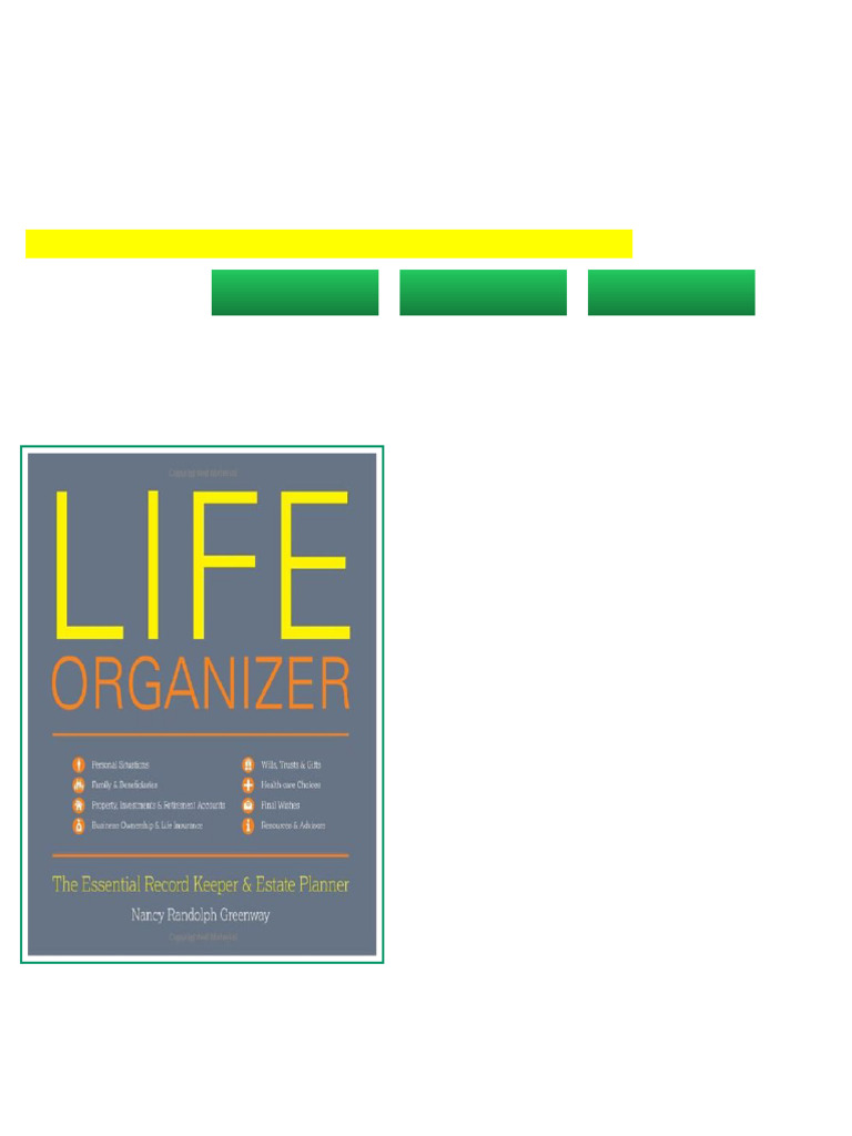 Life Organizer The Essential Record Keeper and Estate Planner Nancy ...
