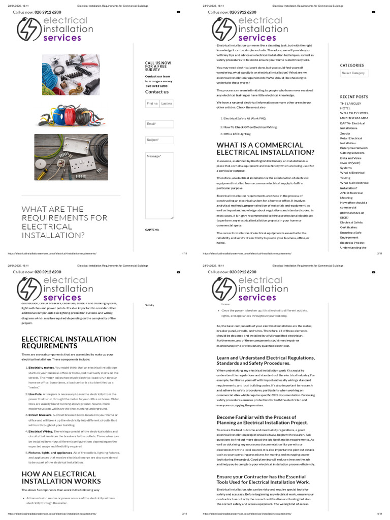 Electrical Installation Requirements Guide | PDF | Electrician ...