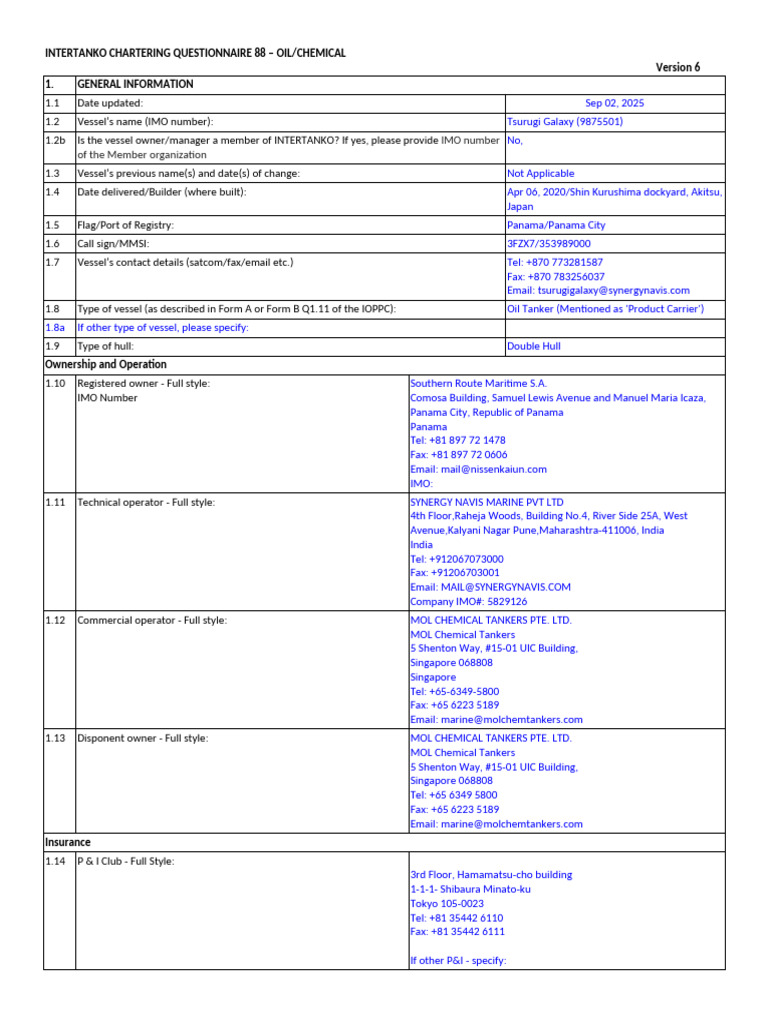 Tsurugi Galaxy - Q88 V6 (Oil and Chemical) - 134013076265952464 | PDF ...