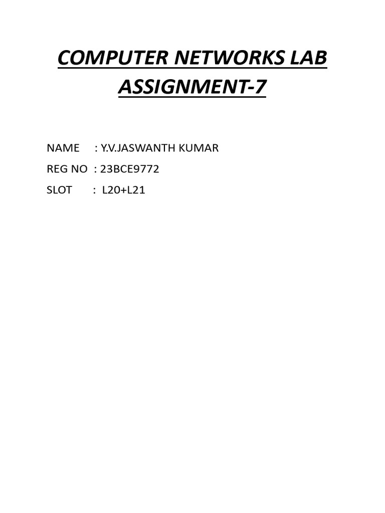 23bce9772 CN Lab Assignment 7 | PDF